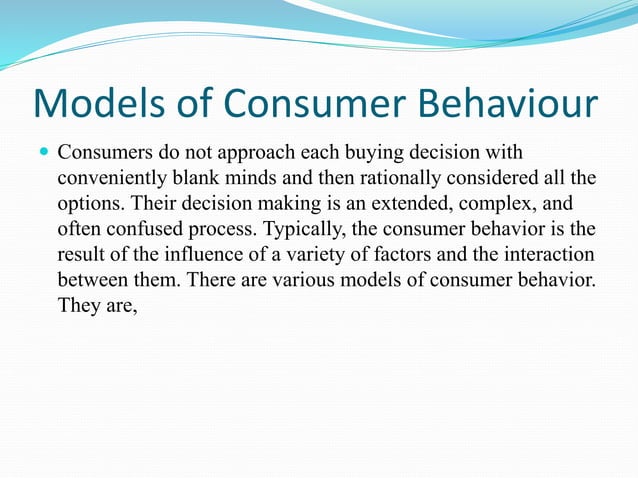 Module of consumer behaviour | PPT