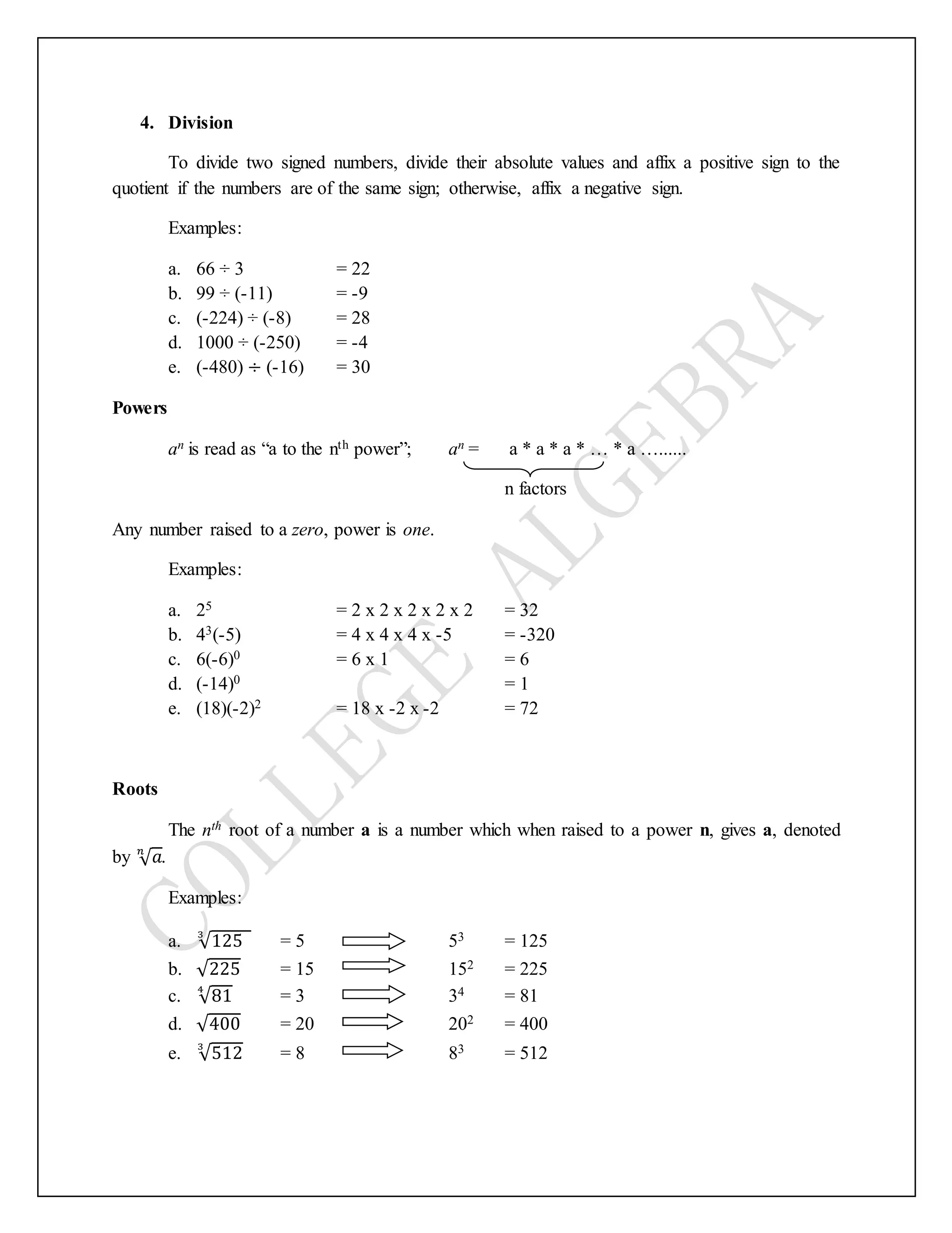 Module of integer exponents | DOCX