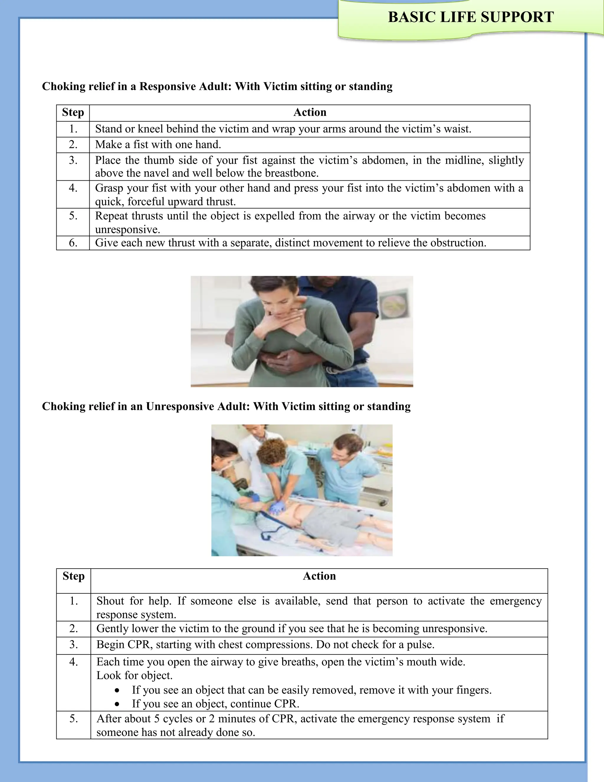 BLS/BASIC LIFE SUPPORT Module ............ | DOCX