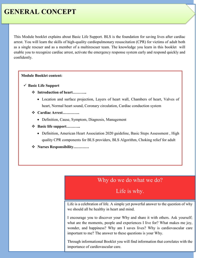 BLS/BASIC LIFE SUPPORT Module ............ | DOCX | Heart and ...