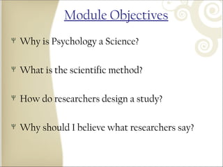 chapter 1 introduction and research methods: the science of psychology ...