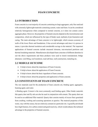 Module on fibre reinforced and foam concrete | PDF
