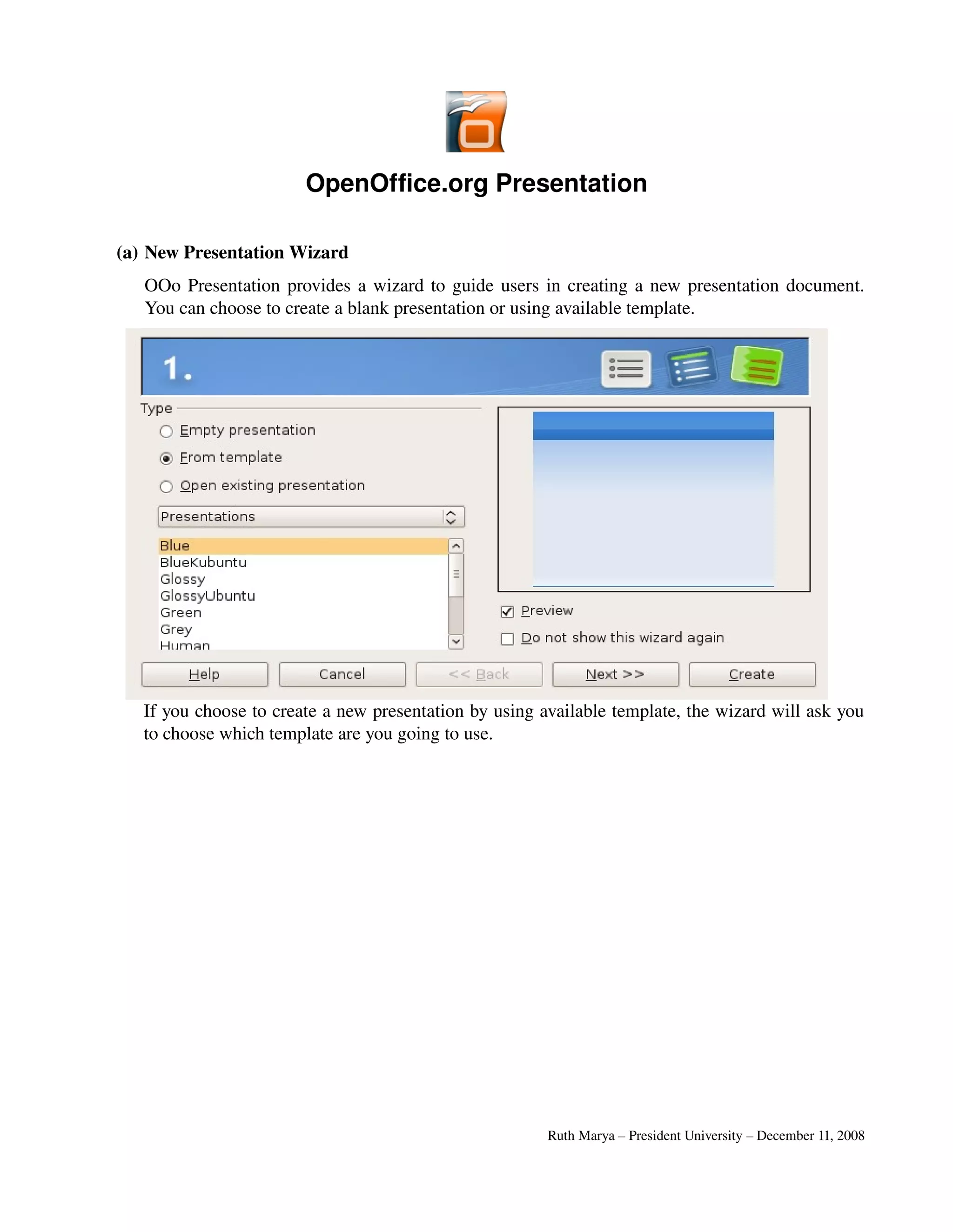 OpenOffice.Org Impress Tutorial | PDF