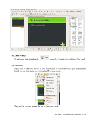 OpenOffice.Org Impress Tutorial | PDF