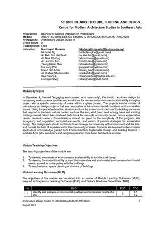 SEM 4 : STUDIO MODULE OUTLINE | PDF
