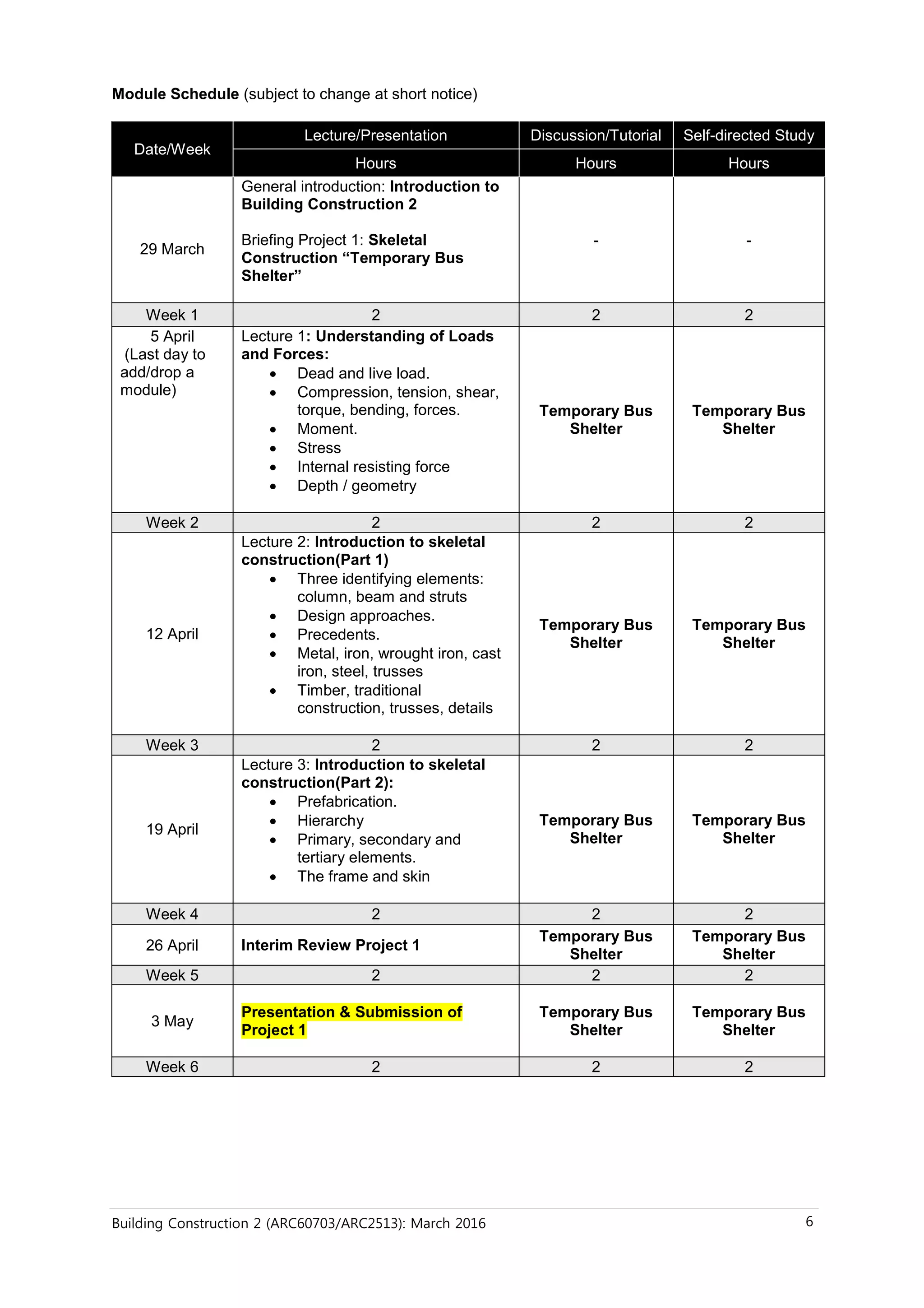 SEMESTER 3 : BUILDING CONSTRUCTION 2 MODULE OUTLINE | PDF