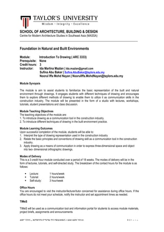 Module outline itd | PDF | Drawing and Sketching | Arts and Crafts