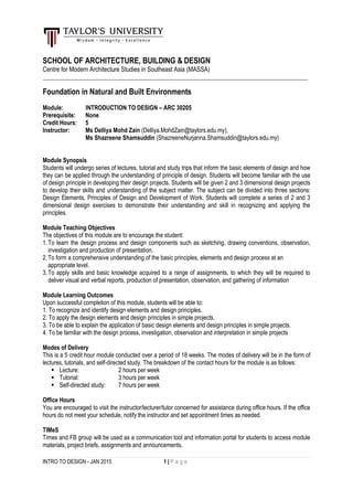 Module outline itd dmzjan2015 | PDF