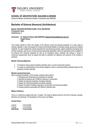 Module outline march 2015 | PDF