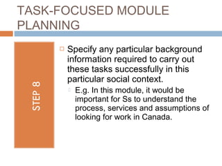 Module Planning in Adult ESL | PPT