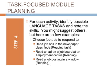 Module Planning in Adult ESL | PPT