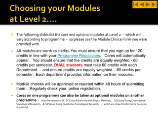 Module presentation l2 2018 | PPT
