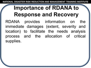 Rapid Damage and Needs Analysis on DRR Management | PDF