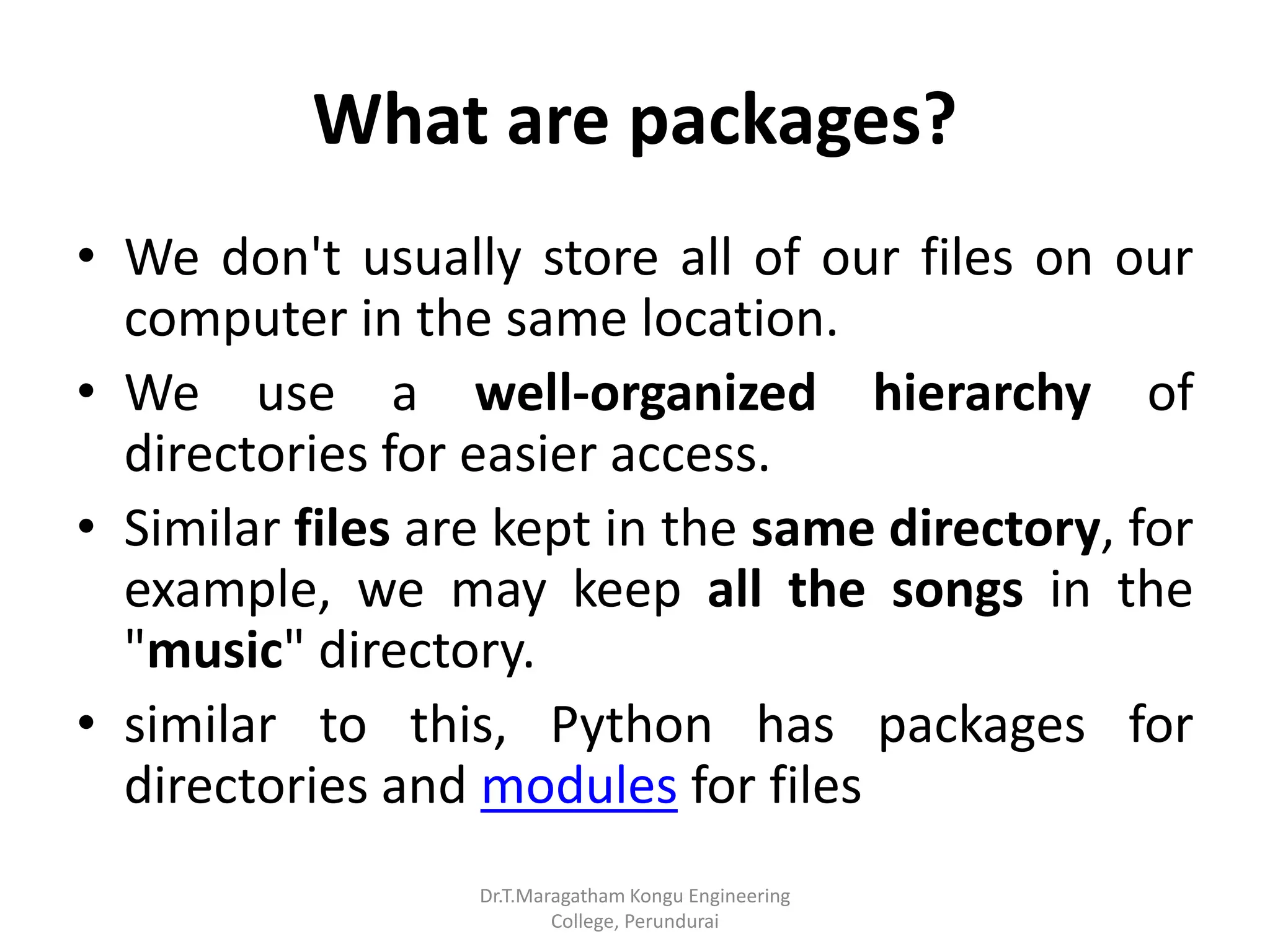 Modules and packages in python | PPSX