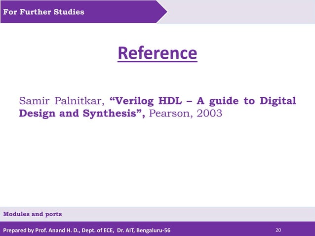 Modules And Ports In Verilog Hdl Pptx Programming Languages Computing