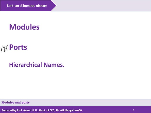 Modules And Ports In Verilog Hdl Ppt