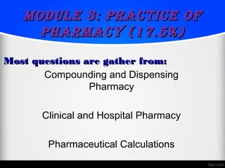 Pharmacists Licensure Exam Modules | PPT