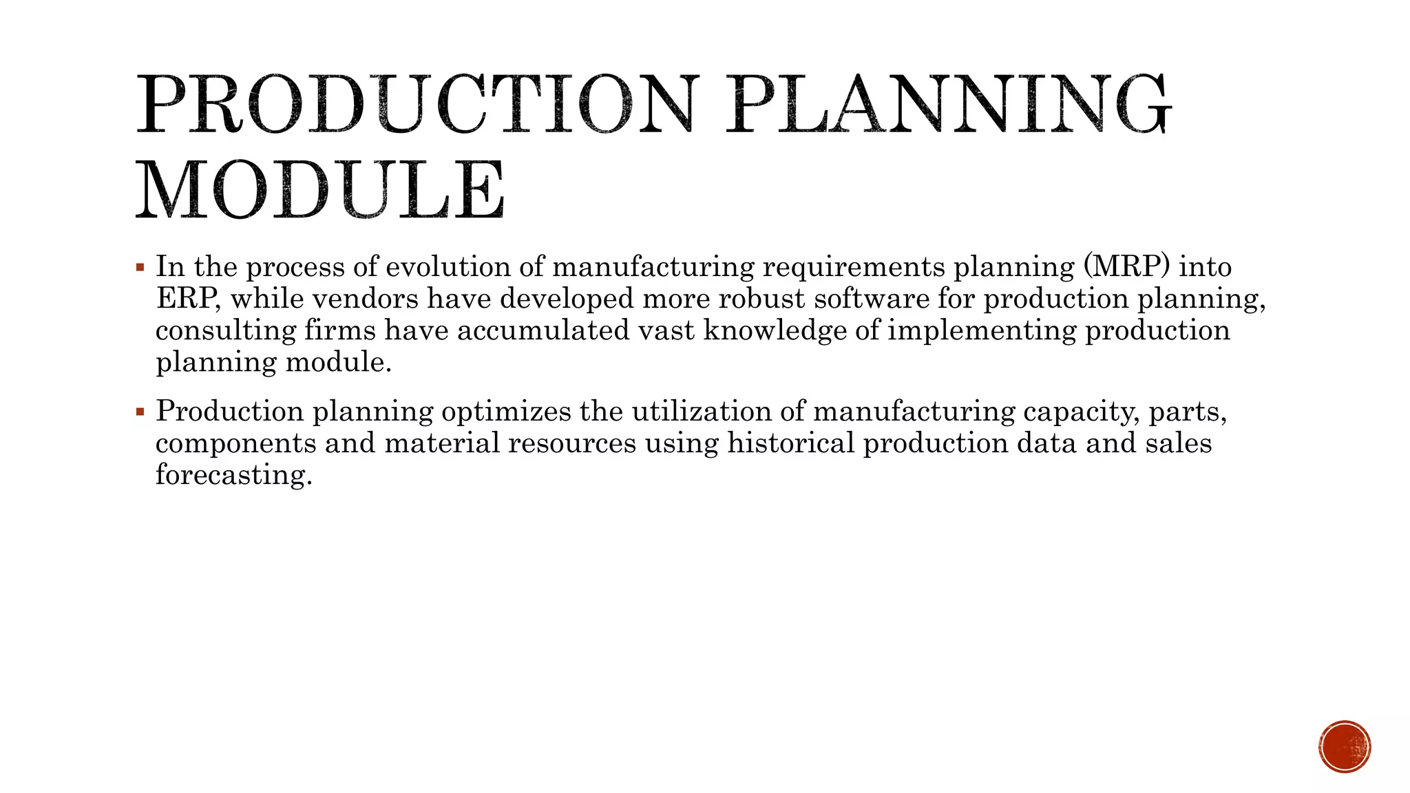 Modules in Enterprise Resource Planning | PPTX