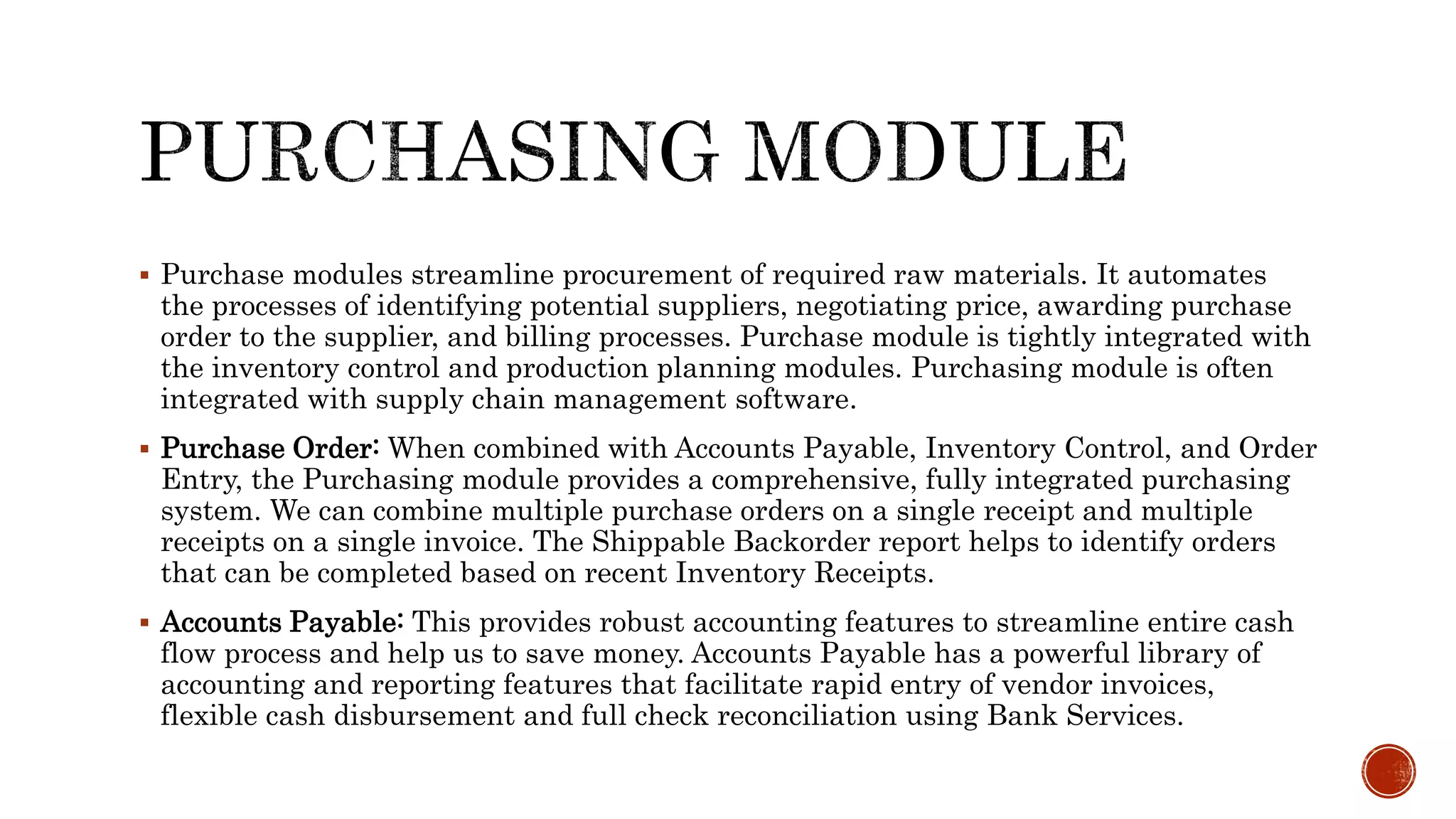 Modules in Enterprise Resource Planning | PPTX