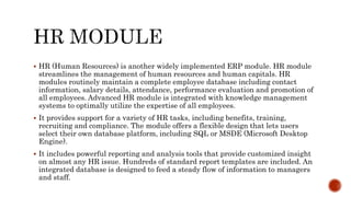 Modules in Enterprise Resource Planning | PPTX