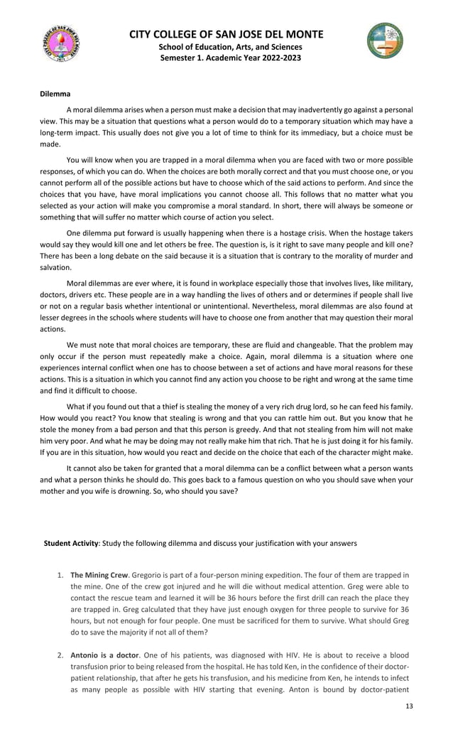 Modules in Ethics_updated (1).pdf | Secondary Education | Education