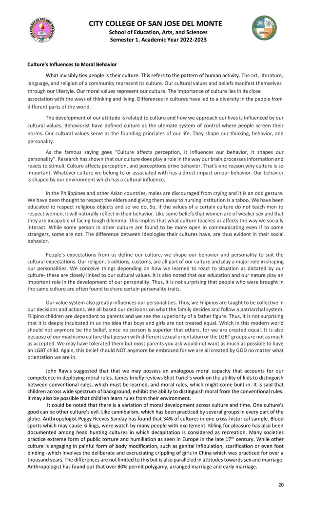 Modules in Ethics_updated (1).pdf | Secondary Education | Education