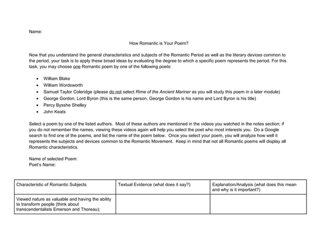 Module six lesson three completion assignment 1 | DOC | Poetry | Books ...
