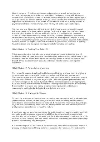 Modules of a Human Resource Management System | PDF