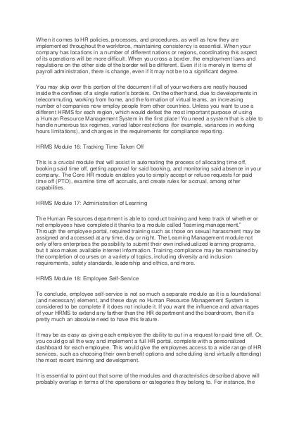 Modules of a Human Resource Management System | PDF