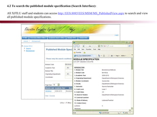 Module Specification Management | PPT