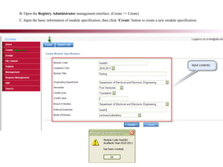 Module Specification Management | PPT