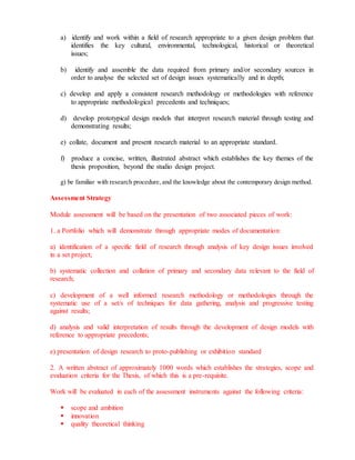 Module sprcification thesis (proposal) with lectures aleya doc | PDF