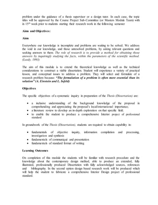 Module sprcification thesis (proposal) with lectures aleya doc | PDF