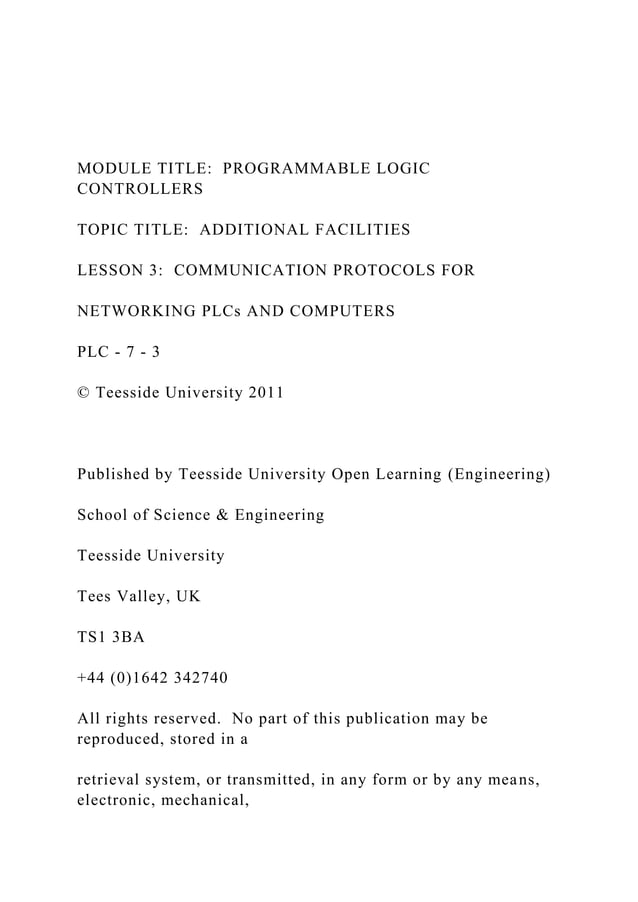 MODULE TITLE PROGRAMMABLE LOGIC CONTROLLERSTOPIC TITLE .docx