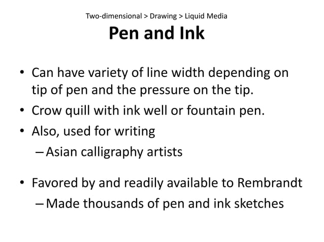 Two-Dimensional Fine Art Media | PPTX | Drawing and Sketching | Arts ...