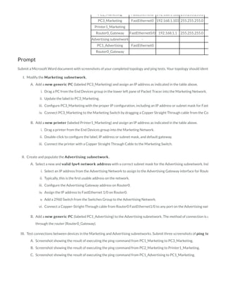 Module Two Packet Tracer Activity Guidelines and Rubric - CYB-210-11367 ...