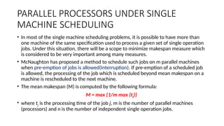 Sequencing and shedulding problems for Operations management | PPTX
