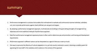 Dr. Jhansi Rani M R - Module V Multinational Performance Management | PPTX