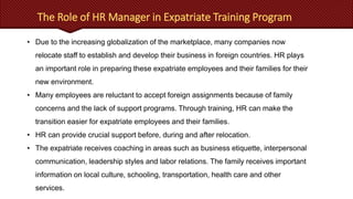 Dr. Jhansi Rani M R - Module IV A - Expatriate Training & Development ...