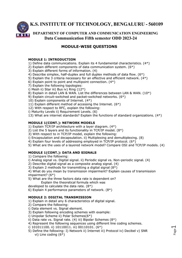 Data_ Communication and networking Module_wise questions .pdf