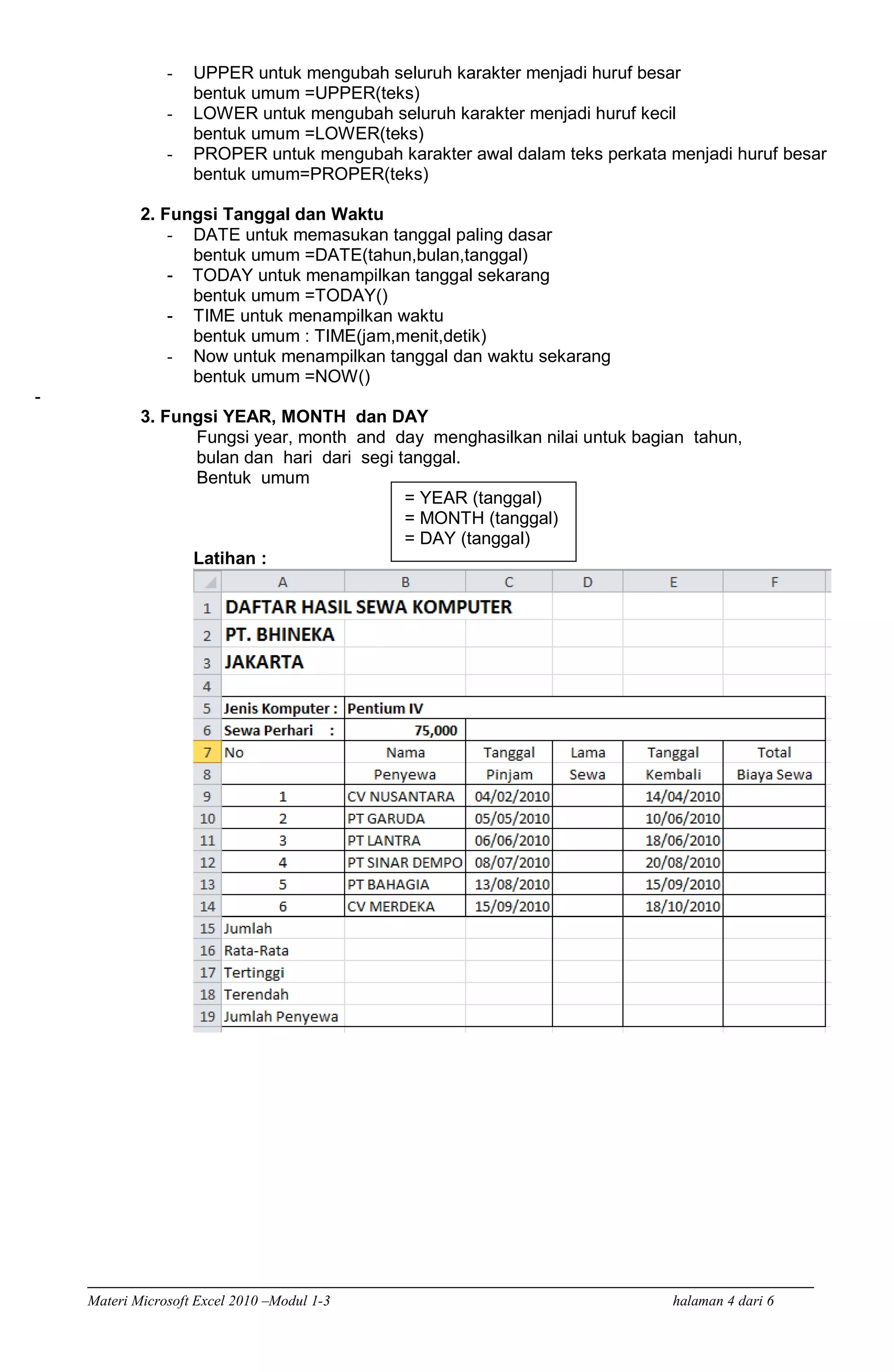 Handout Excel | PDF