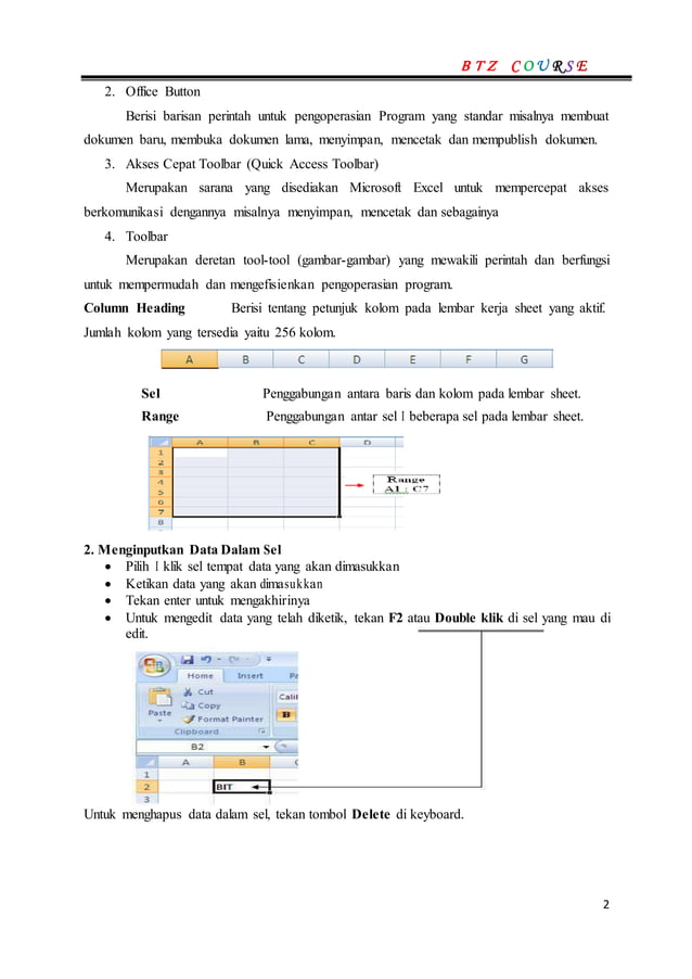 Modul excel btz | PDF