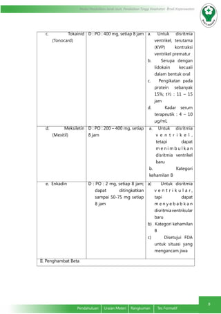 Jenis, Indikasi, Dosis, dan Efek Samping Obat | PDF