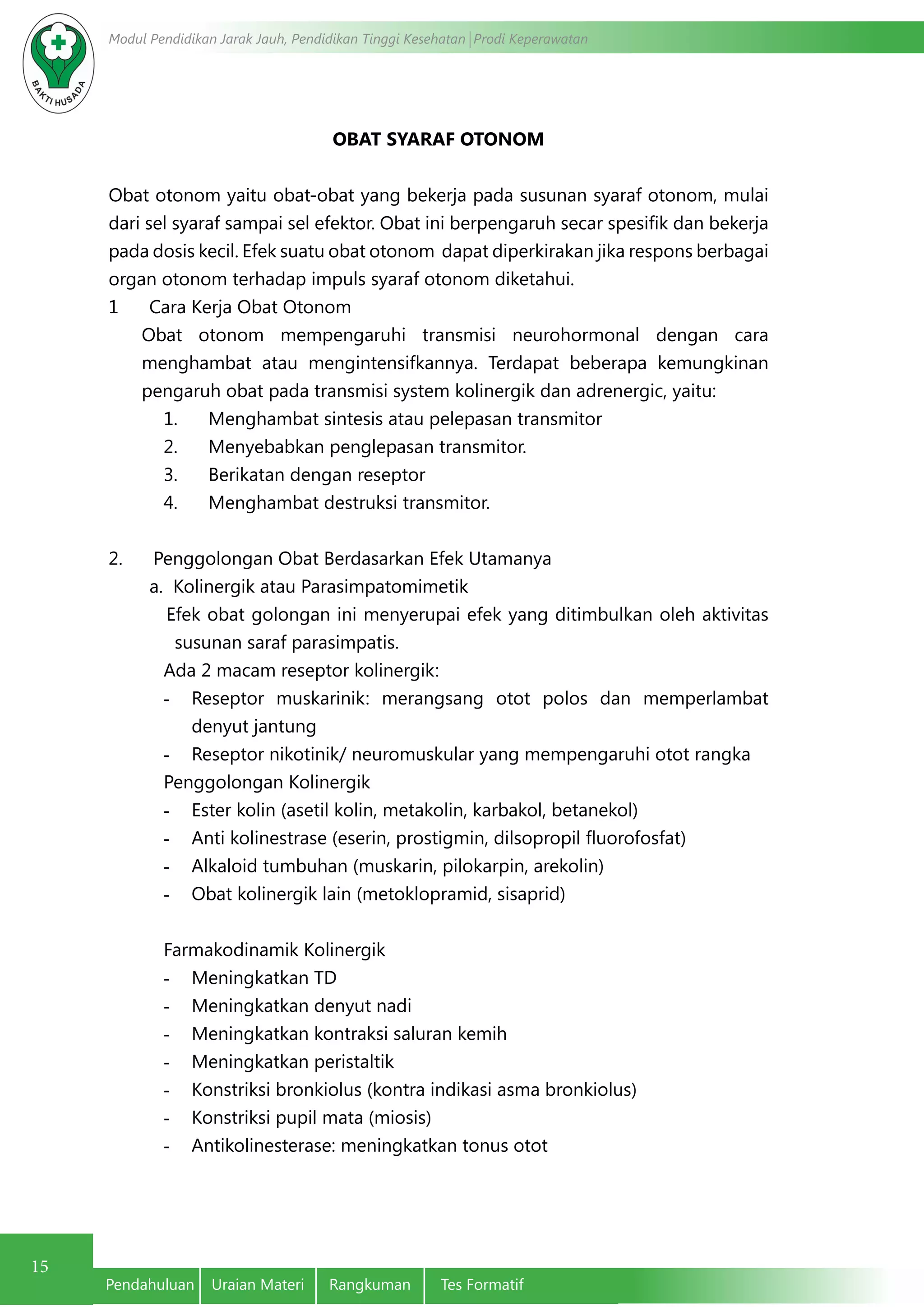 Penggolongan Obat : Susunan Syaraf Pusat dan Otonom serta Antibiotika ...