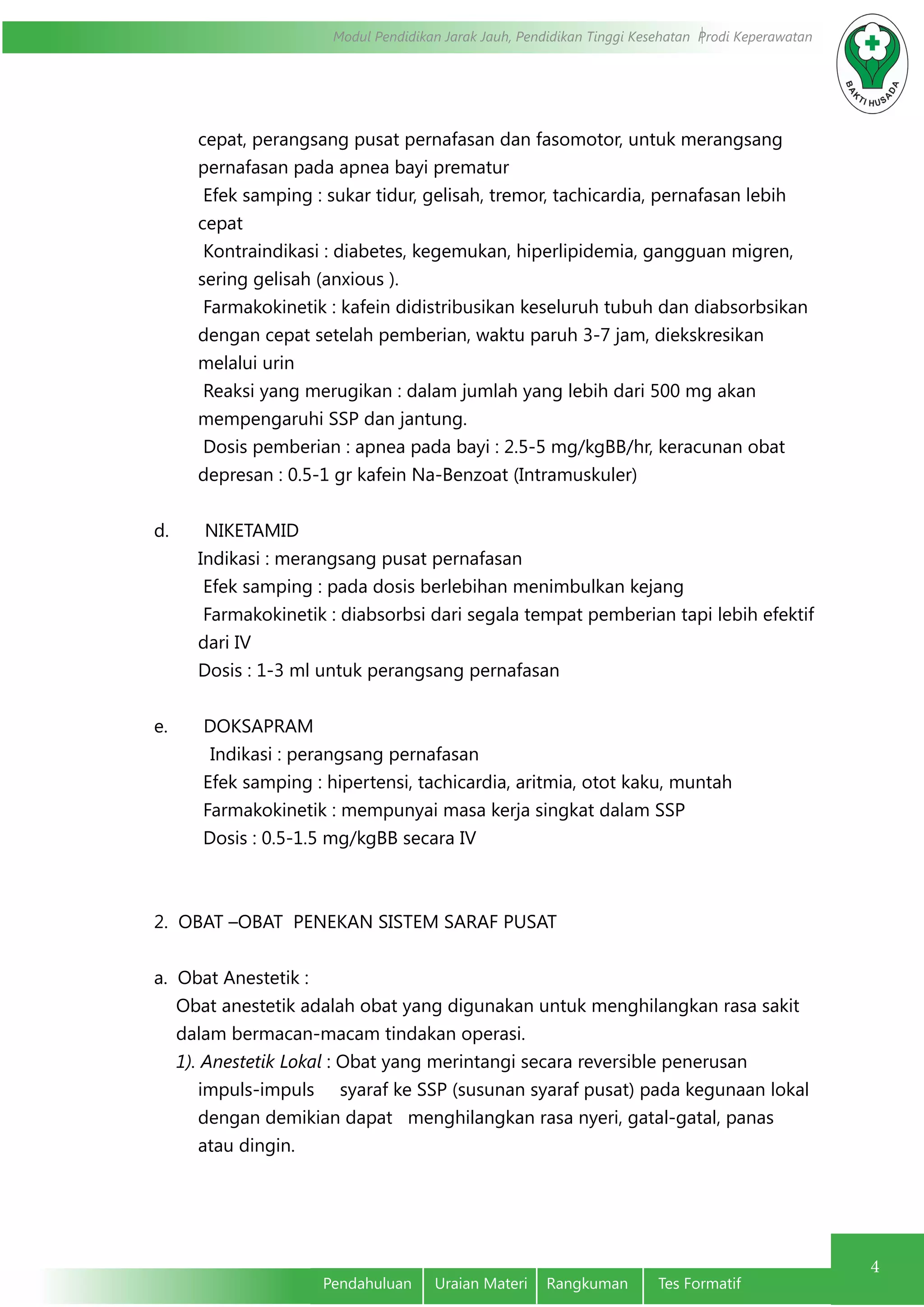 Penggolongan Obat : Susunan Syaraf Pusat dan Otonom serta Antibiotika ...