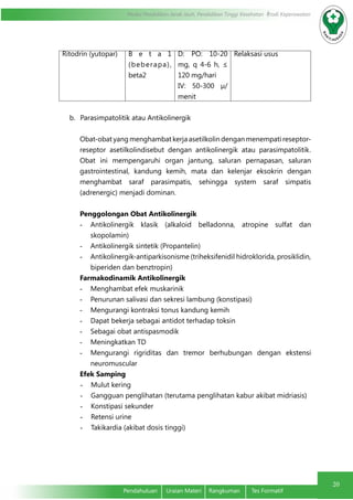 Penggolongan Obat : Susunan Syaraf Pusat dan Otonom serta Antibiotika ...
