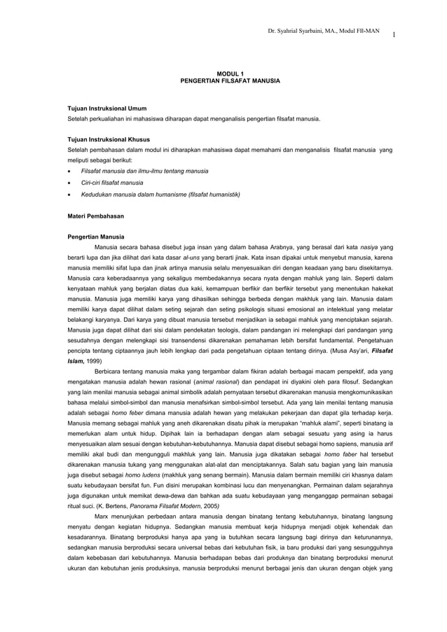 Modul filsafat manusia | DOC