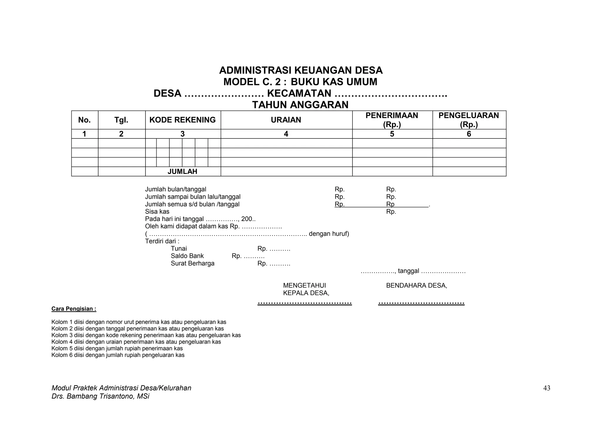 Modul format buku register | PDF