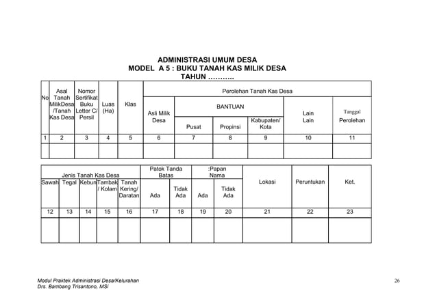 Modul format buku register | PDF