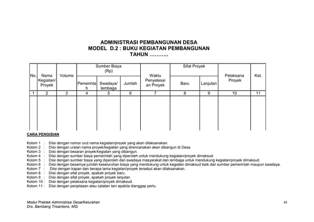 Modul format buku register | PDF